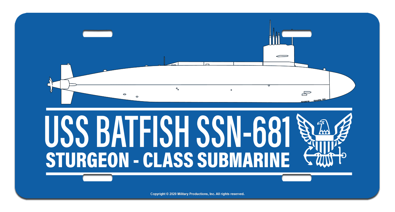 USS Batfish SSN-681 License Plate - US Navy Submarine License Plates ...