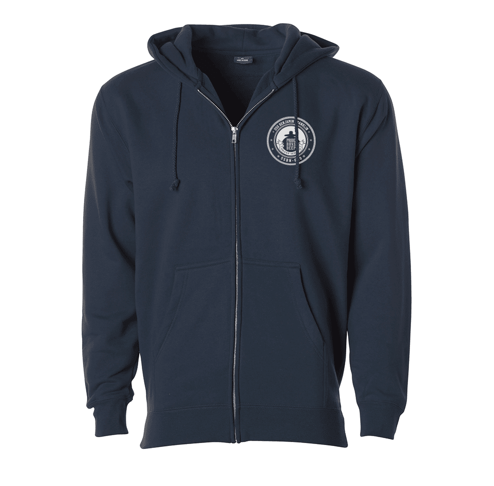 USS Benjamin Franklin SSBN-640 Full-Zip Hooded Sweatshirt - New ...
