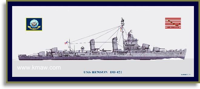 USS Benson DD-421 Print - Destroyers A-F - PriorService.com
