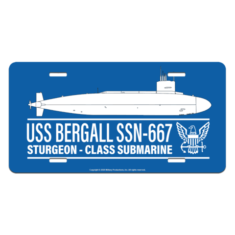 USS Bergall SSN-667 License Plate - US Navy Submarine License Plates ...