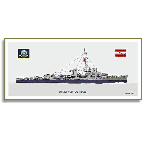 USS Blessman DE-69 Print - Destroyers A-F - PriorService.com