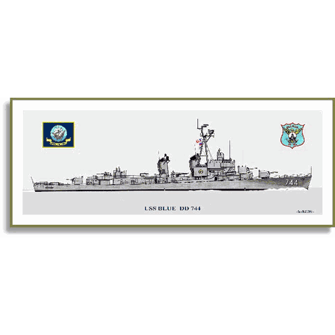 USS Blue DD-744 in 1950's Print - Destroyers A-F - PriorService.com