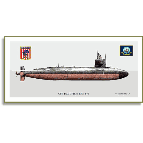 USS Bluefish SSN-675 Print - Submarines A-F - PriorService.com