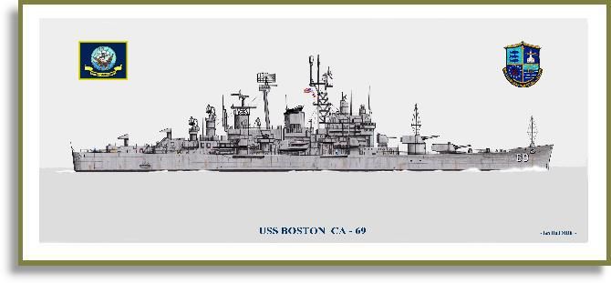 USS Boston CA 69 Ship Prints - Cruisers A-F - PriorService.com