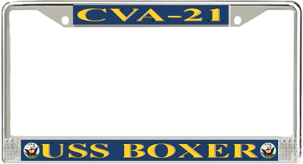 USS Boxer CVA-21 License Plate Frame|Custom Personalized License Plate ...