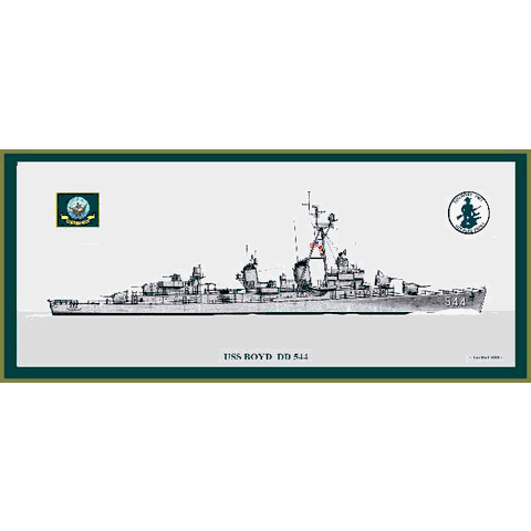 USS Boyd DD-544 in 1960s Ship Print - Destroyers A-F - PriorService.com