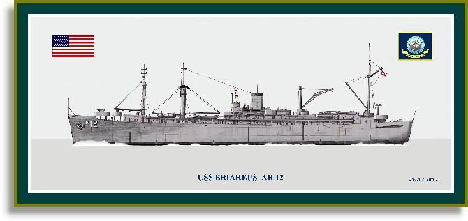 USS Briareus AR-12 Print - Other Ships A-F - PriorService.com