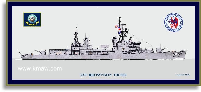 USS Brownson DD-868 1960's Print - Destroyers A-F - PriorService.com