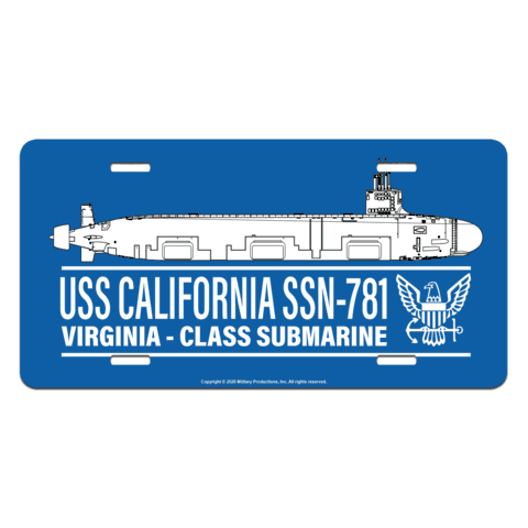 USS California SSN-781 License Plate - US Navy Submarine License Plates ...