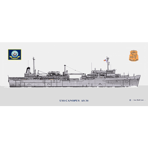USS Canopus AS 34 Print - Other Ships A-F - PriorService.com
