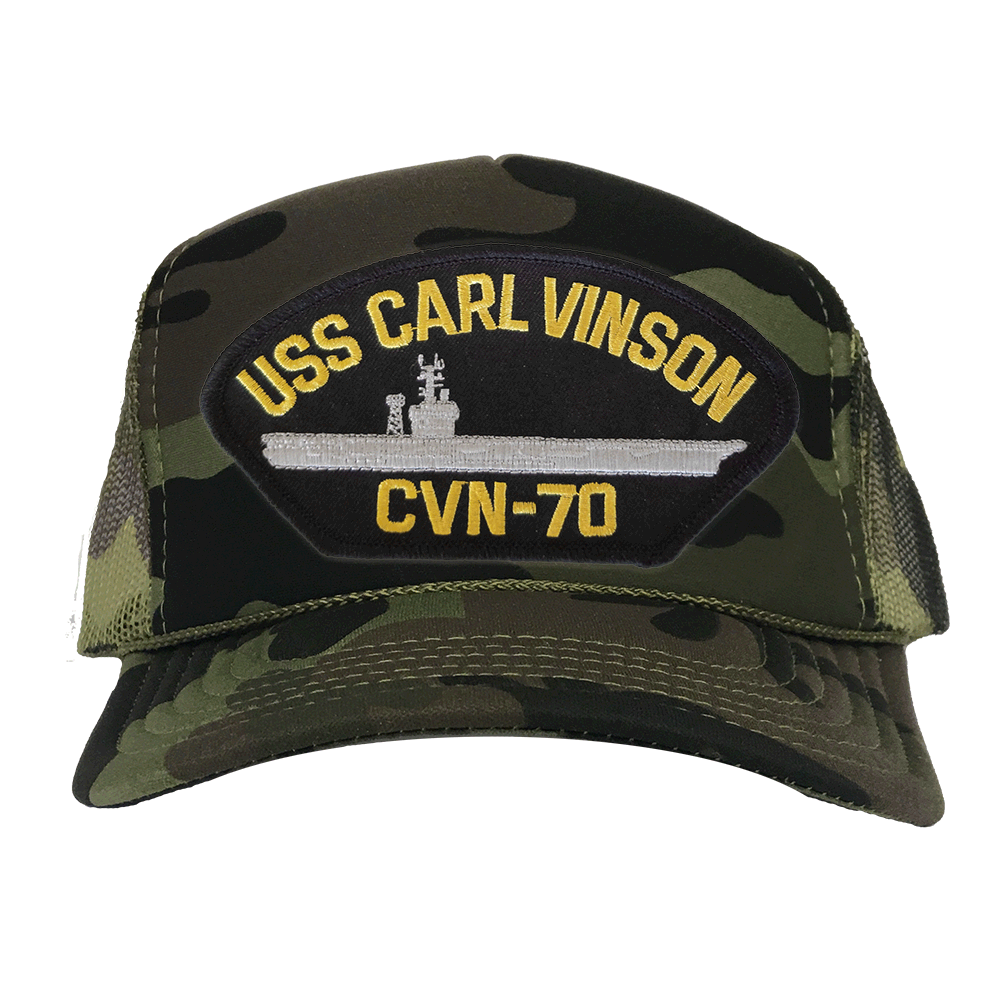 USS Carl Vinson CVN-70 Camo Mesh Back Cap - New US Navy Ship Camo Mesh ...