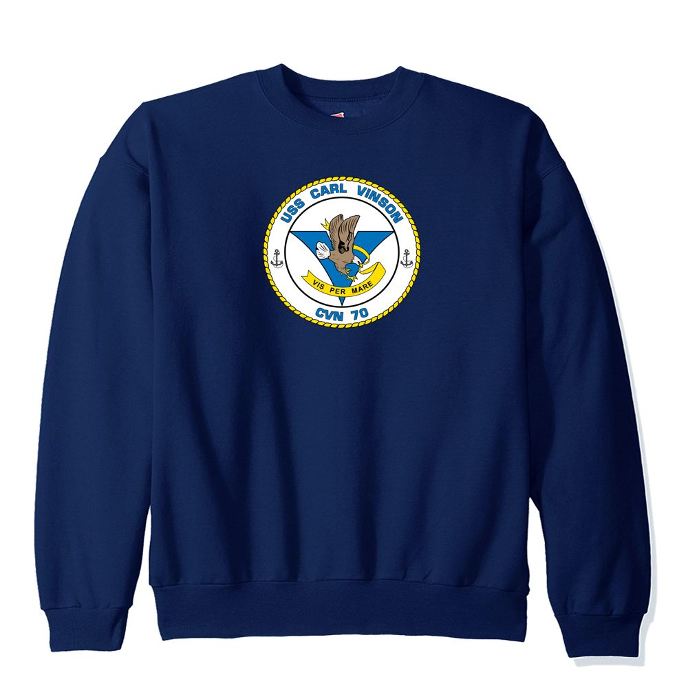 USS Carl Vinson CVN-70 Crest Sweatshirt - US Navy Aircraft Carrier ...