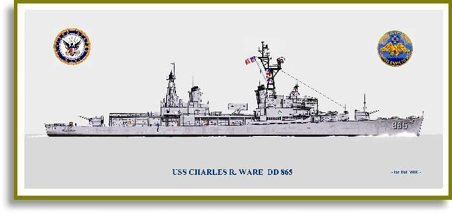 USS Charles R Ware DD 865 in 1960s Print - Destroyers A-F ...