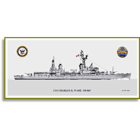 USS Charles R Ware DD 865 in 1960s Print - Destroyers A-F ...