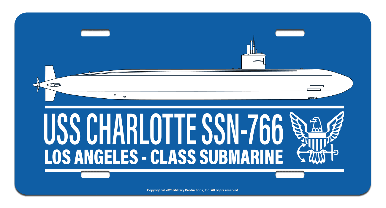 USS Charlotte SSN-766 License Plate - US Navy Submarine License Plates ...