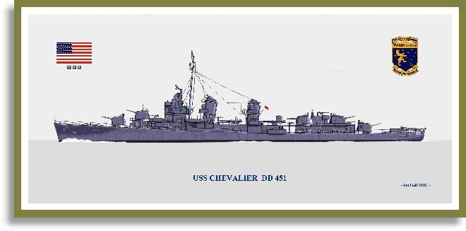 USS Chevalier DD 451 Print - Destroyers A-F - PriorService.com