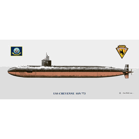 USS Cheyenne SSN 773 Print - Submarines A-F - PriorService.com