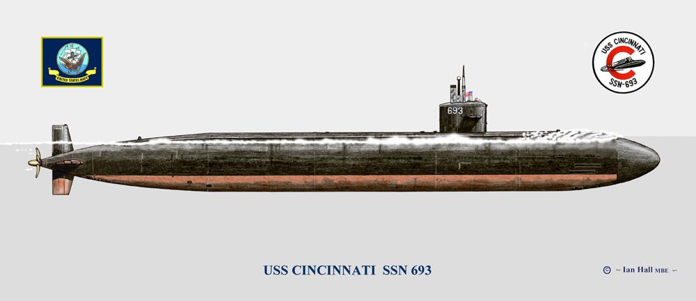 USS Cincinnati SSN-693 Print - Submarines A-F - PriorService.com