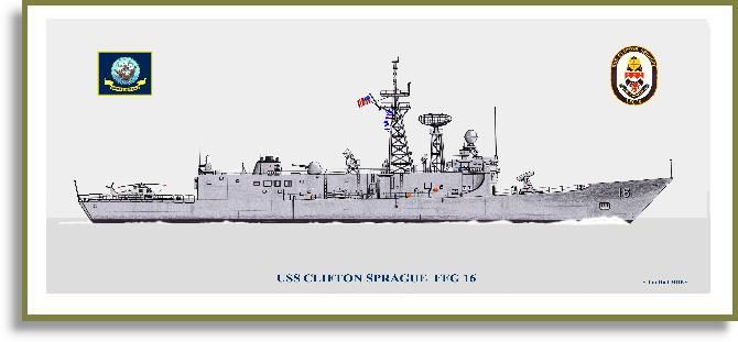 USS Clifton Sprague FFG-16 Print - New Ship Prints - PriorService.com