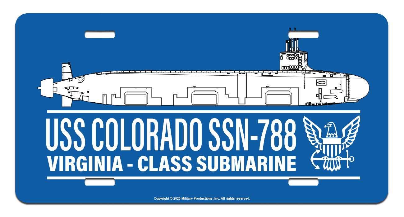 USS Colorado SSN-788 License Plate - US Navy Submarine License Plates ...