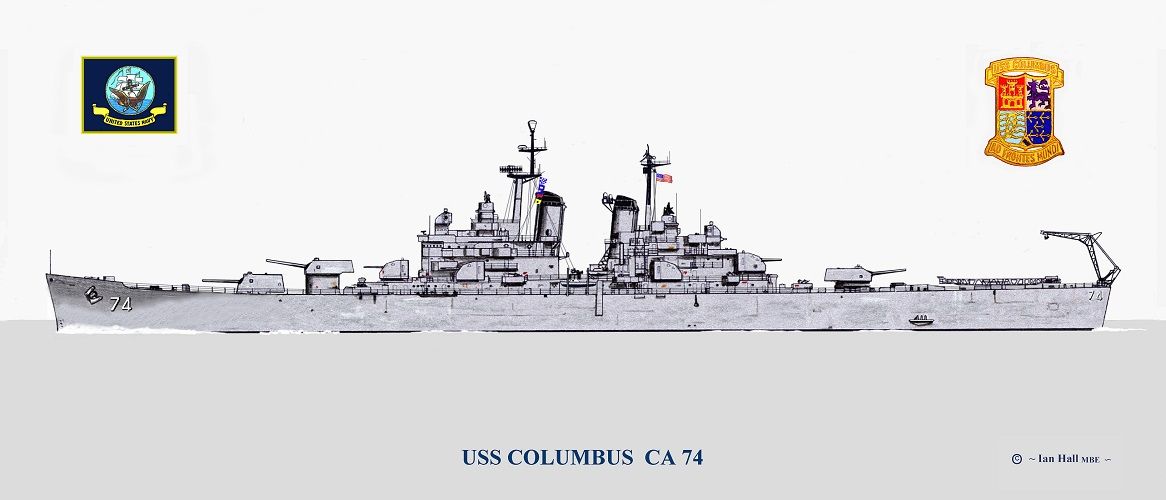 USS Columbus CA-74 in 1950s Print - Cruiser Prints - PriorService.com