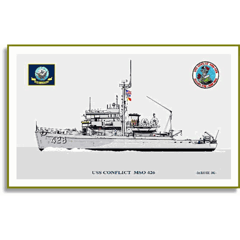 USS Conflict MSO-426 Print - Minesweeper Prints - PriorService.com