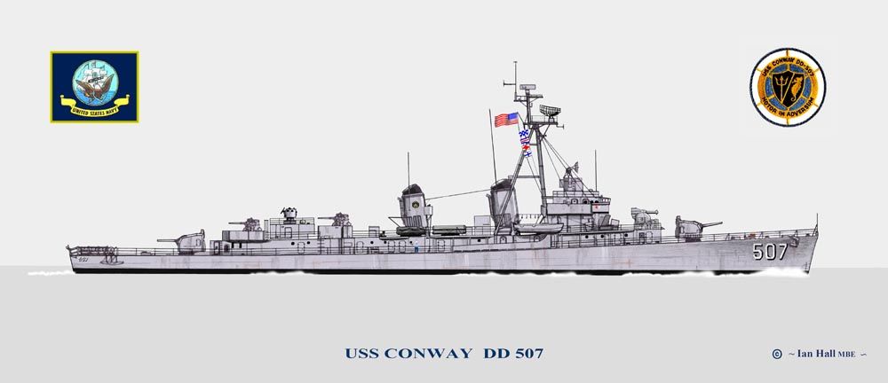 USS Conway DD-507 1960's Print - Destroyers A-F - PriorService.com