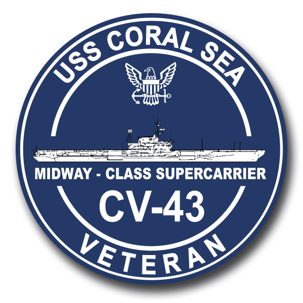 USS Coral Sea CV-43 Veteran Decal - US Navy Aircraft Carrier Veteran ...