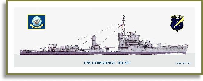 USS Cummings DD-365 Print - Destroyers A-F - PriorService.com
