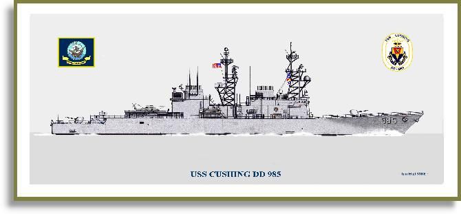 USS Cushing DD 985 in 1990s Print - Destroyers A-F - PriorService.com