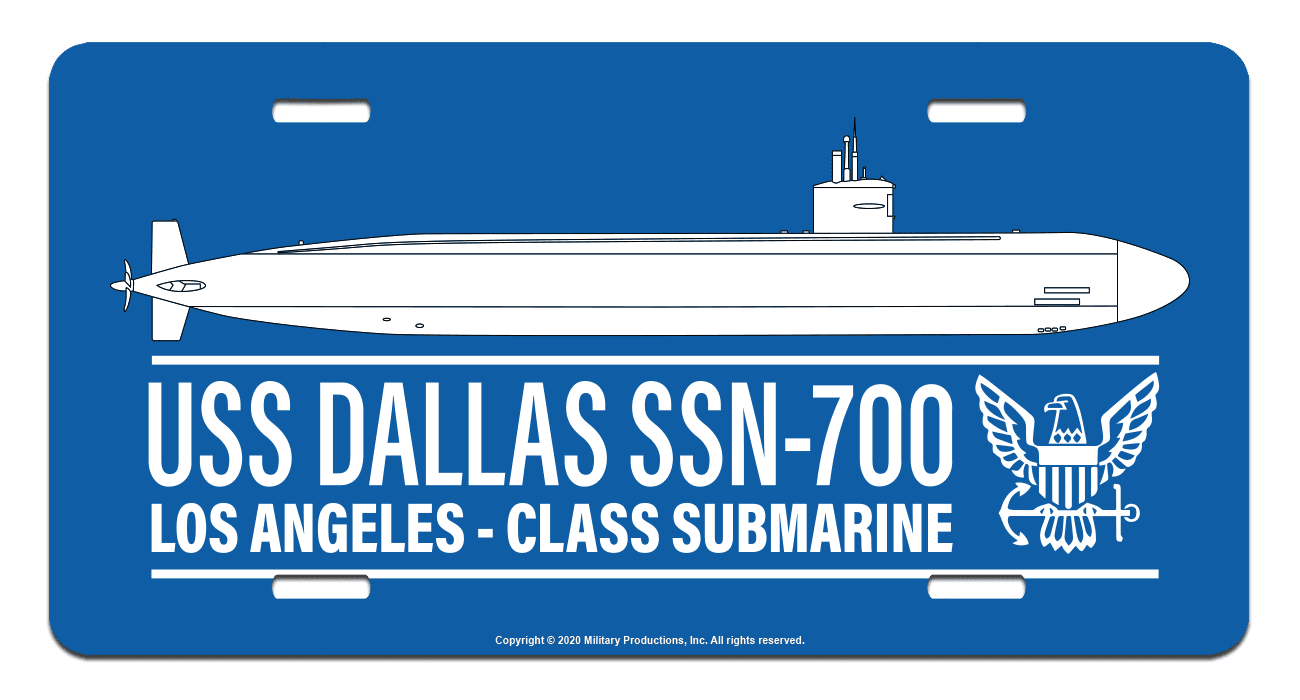 USS Dallas SSN-700 License Plate - US Navy Submarine License Plates ...