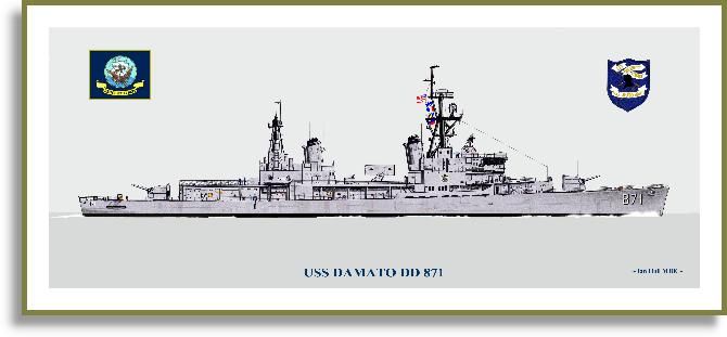 USS Damato DD-871 in 1960's Print - Destroyers A-F - PriorService.com