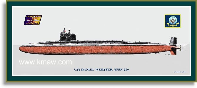 USS Daniel Webster SSBN-626 Print - Submarines A-F - PriorService.com
