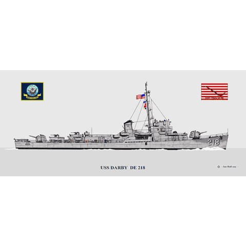 USS Darby DE-218 in 1960s Print - Destroyer Prints - PriorService.com