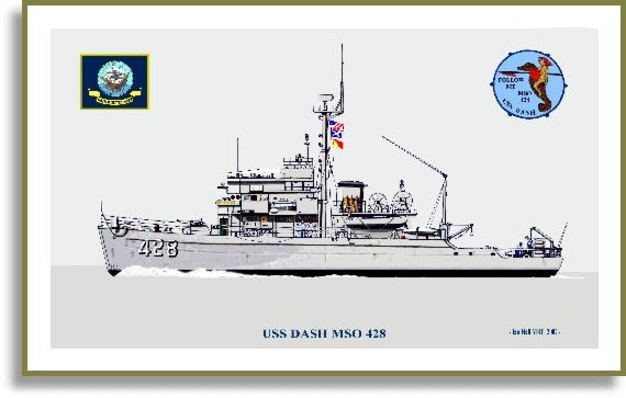 USS Dash MSO-428 Print - Minesweeper Prints - PriorService.com
