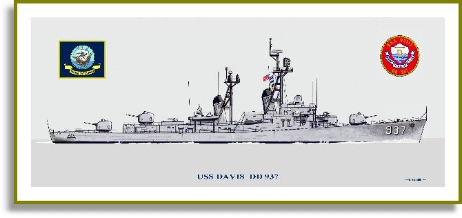 USS Davis DD-937 in 1960's Print - Destroyers A-F - PriorService.com