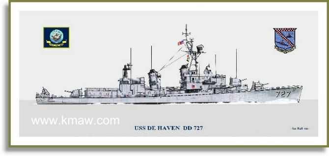 USS De Haven DD-727 in 1970's Print - Destroyers A-F - PriorService.com