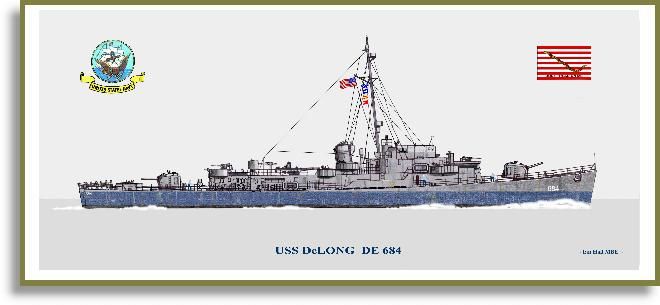 USS DeLong DE-684 in WWII Print - Destroyers A-F - PriorService.com