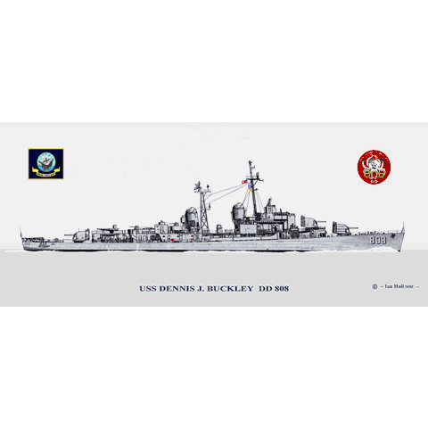 USS Dennis J. Buckley DD-808 in 1940s Print - Destroyer Prints ...
