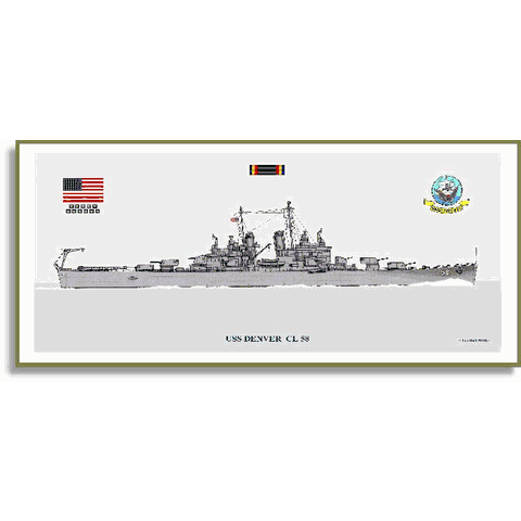 USS Denver CL 58 in 1946 Print - Cruisers A-F - PriorService.com