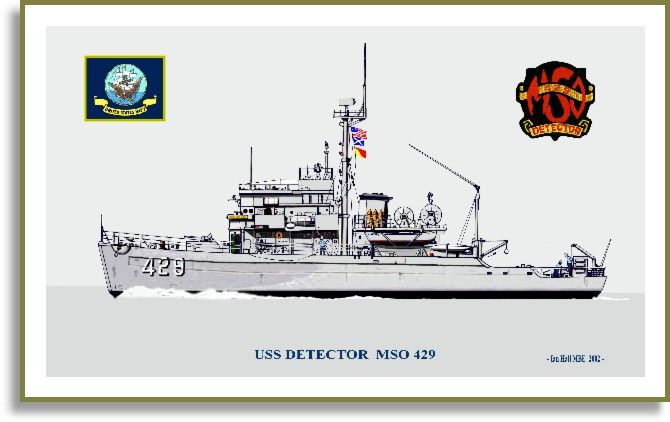 USS Detector MSO-429 Print - Minesweeper Prints - PriorService.com