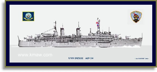 USS Dixie AD-14 in 1950's Print - Other Ships A-F - PriorService.com