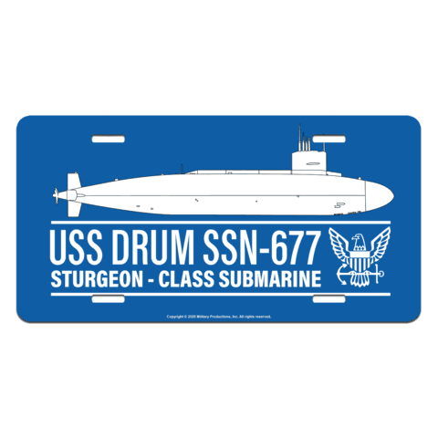 USS Drum SSN-677 License Plate - US Navy Submarine License Plates ...