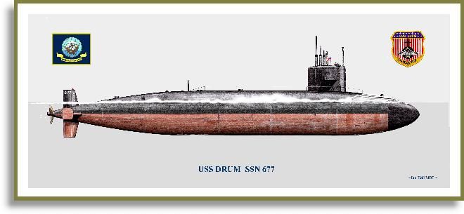 USS Drum SSN-677 Print - Submarines A-F - PriorService.com