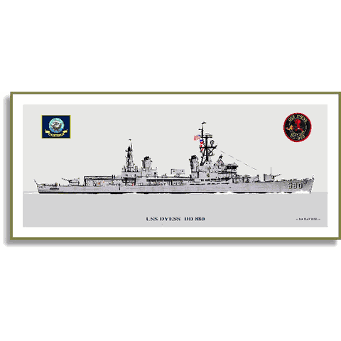 USS Dyess DD-880 1960's-70's Print - Destroyers A-F - PriorService.com