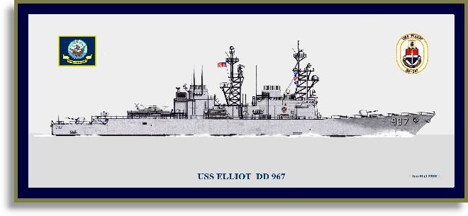 USS Elliot DD-967 with VLS Print - Destroyers A-F - PriorService.com