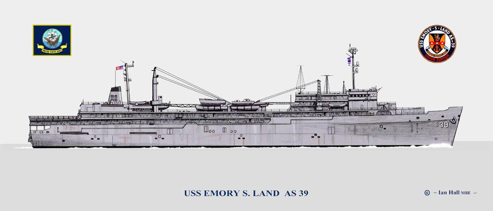 USS Emory S. Land AS-39 Print - Other Ships A-F - PriorService.com