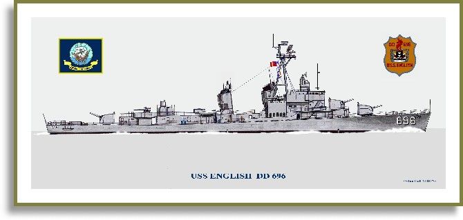 USS English DD-696 Print - Destroyers A-F - PriorService.com