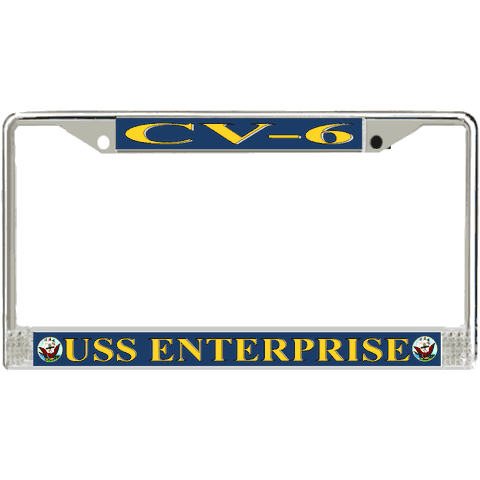 USS Enterprise CV-6 License Plate Frame|Custom Personalized License ...