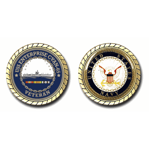 USS Enterprise CVAN-65 Vietnam Service Challenge Coin - US Navy ...